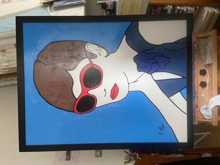 Emma Coyle - Lost 1#- Large Framed Pop Art Figurative Painting Acrylic ...