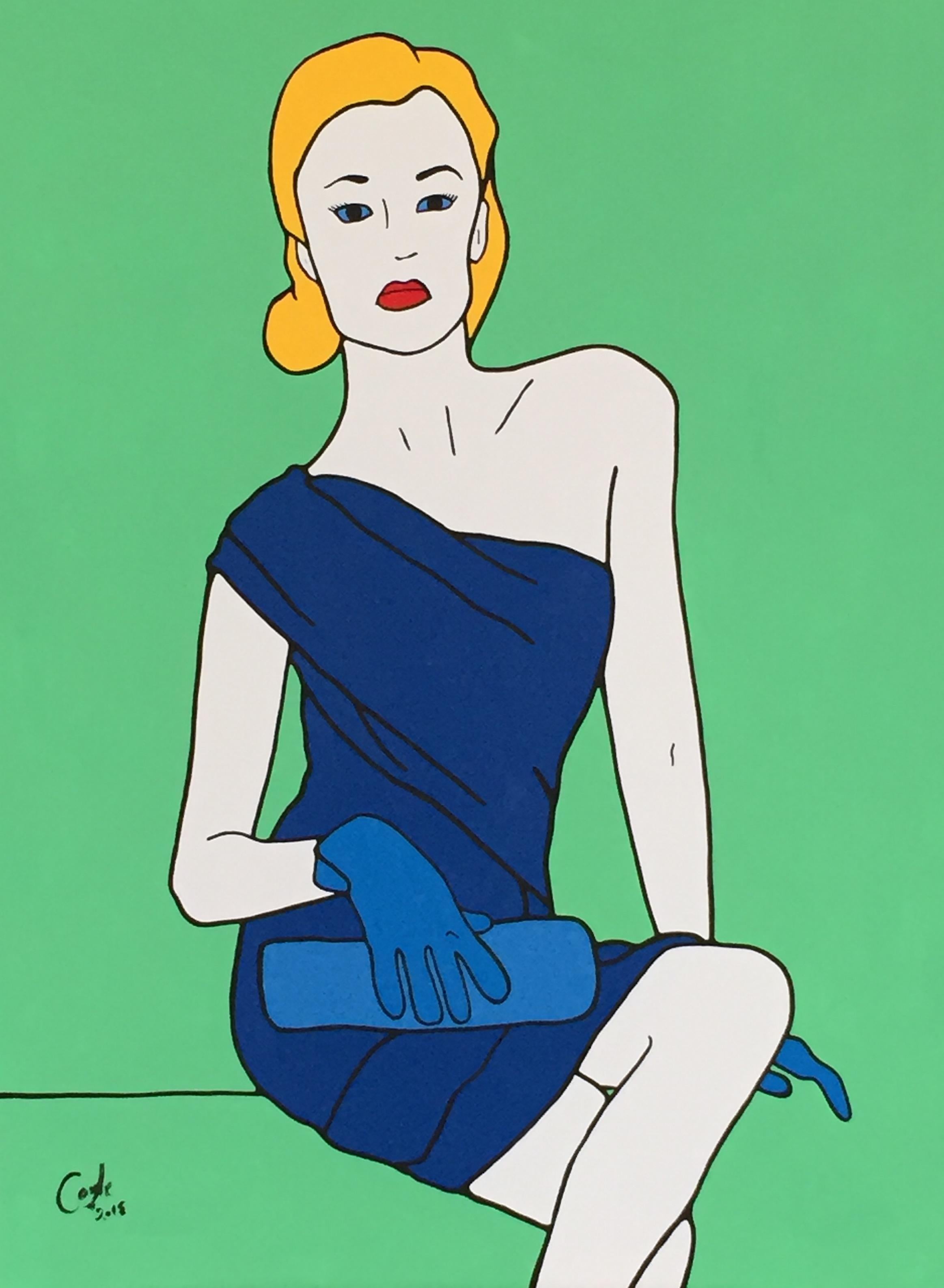 Emma Coyle - Untitled 15# - Large Framed Pop Art Figurative Painting ...