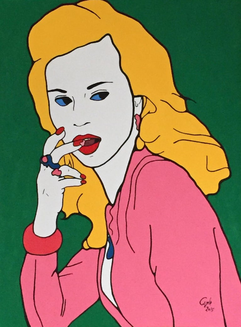 Emma Coyle - Untitled 2#- Large Framed Pop Art Figurative Painting ...
