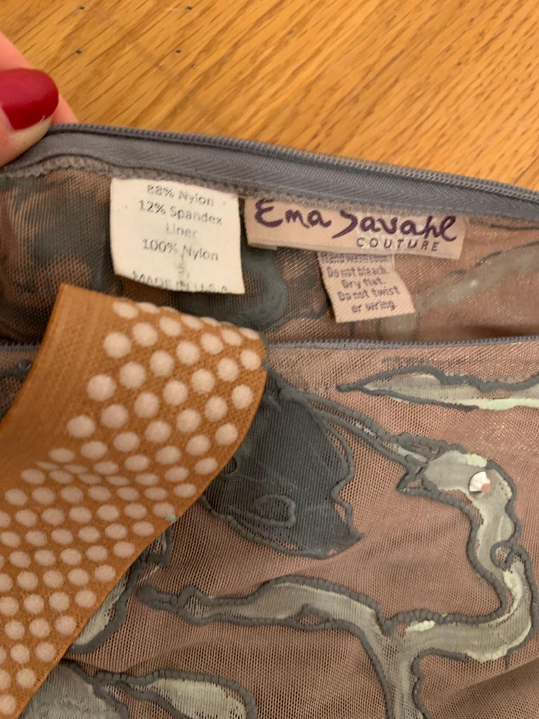 Emma Savahl vintage hand painted bodycon dress at 1stDibs