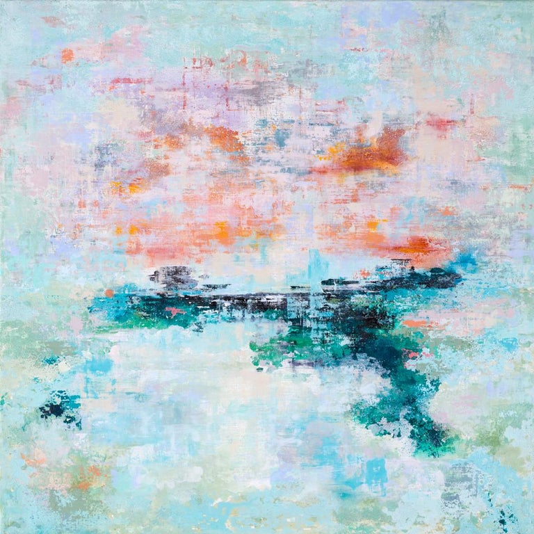 Emma Tweedie - Where Petrels Pass - modern landscape abstract gestural ...