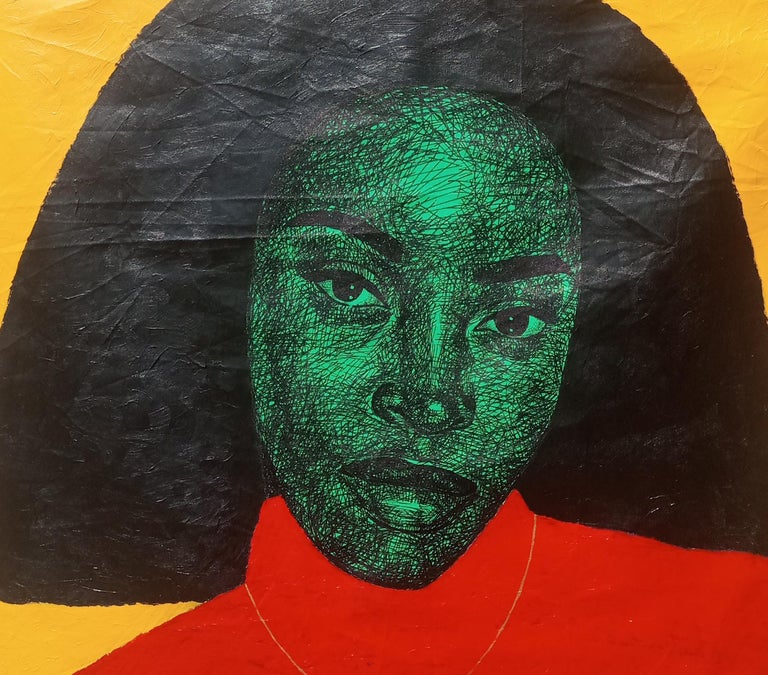 Emmanuel Aderiye - Lady in Red For Sale at 1stDibs