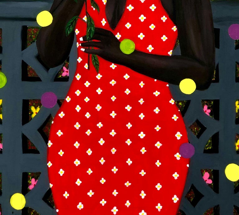 Emmanuel Daniel - Lady With The Golden Flower For Sale at 1stDibs