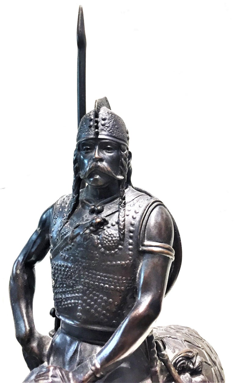 Emmanuel Frémiet, Antique French Bronze of Gallic Chief on Horseback ...