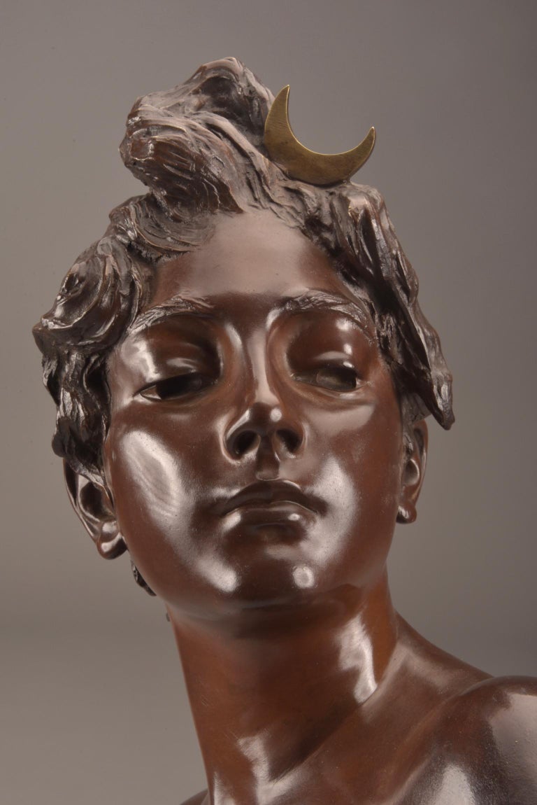 Emmanuel Villanis, Bronze Buste "Diane" at 1stDibs