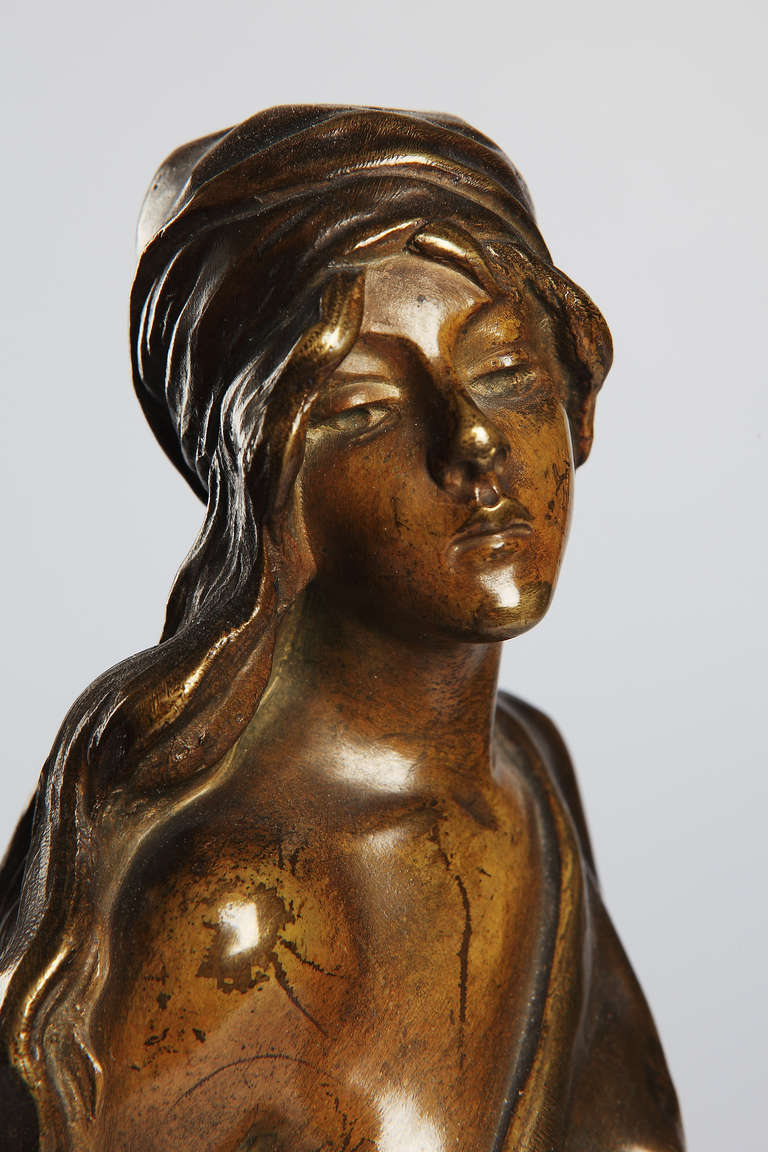 Emmanuel Villanis - Emmanuel Villanis Art Nouveau Bronze Sculpture "L ...