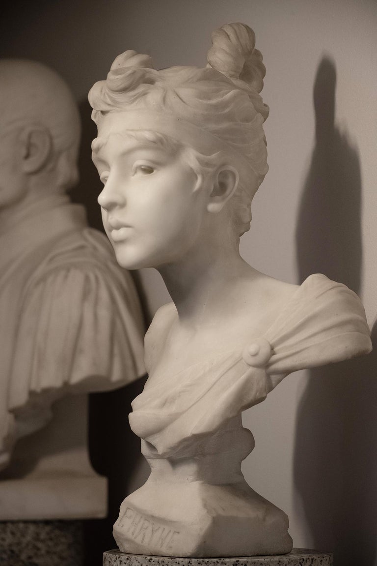 Emmanuel Villanis - Phryne - Marble Bust of a Beautiful Young Woman ...