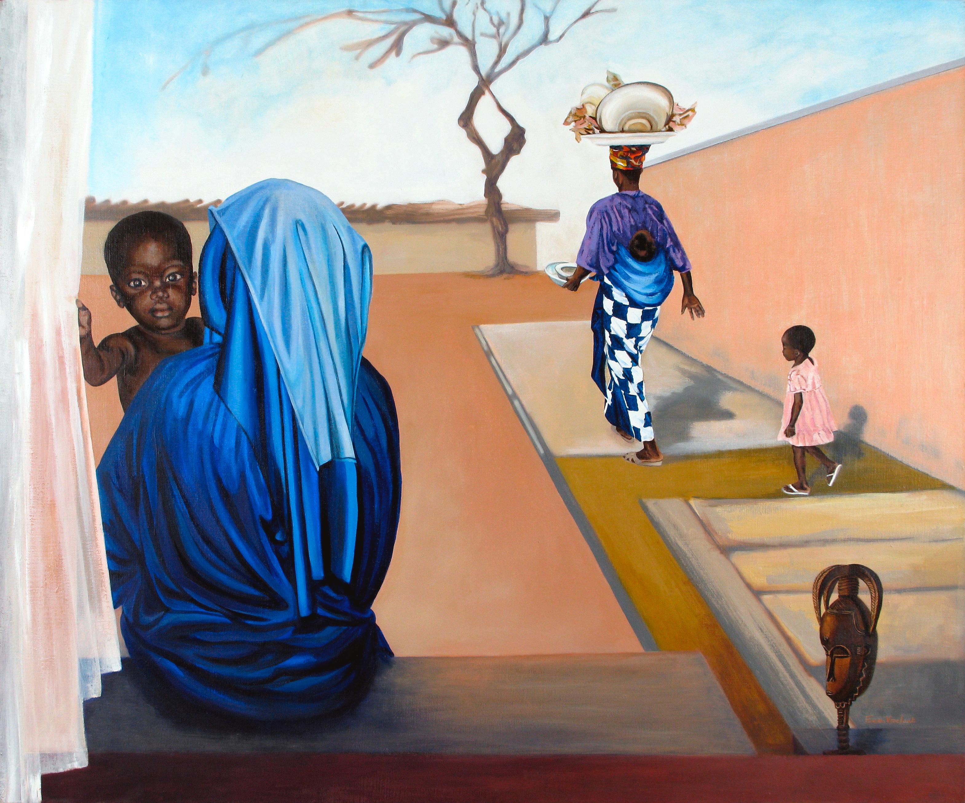 Emmanuelle Vroelant - "Street scenery" figuratif painting acrylique ...