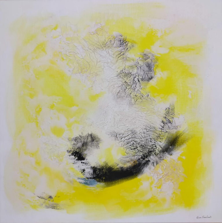 Emmanuelle Vroelant - "Let go" abstract acrylic , marble, china paper ...
