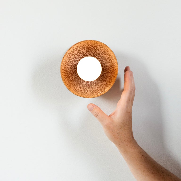 Emmet Wall Sconce, Small, in Glazed Terracotta and Brass by Pax ...