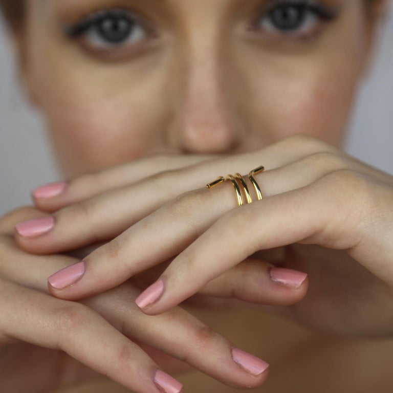 Emmy, 14k Gold Plated Adjustable Ring For Sale at 1stDibs