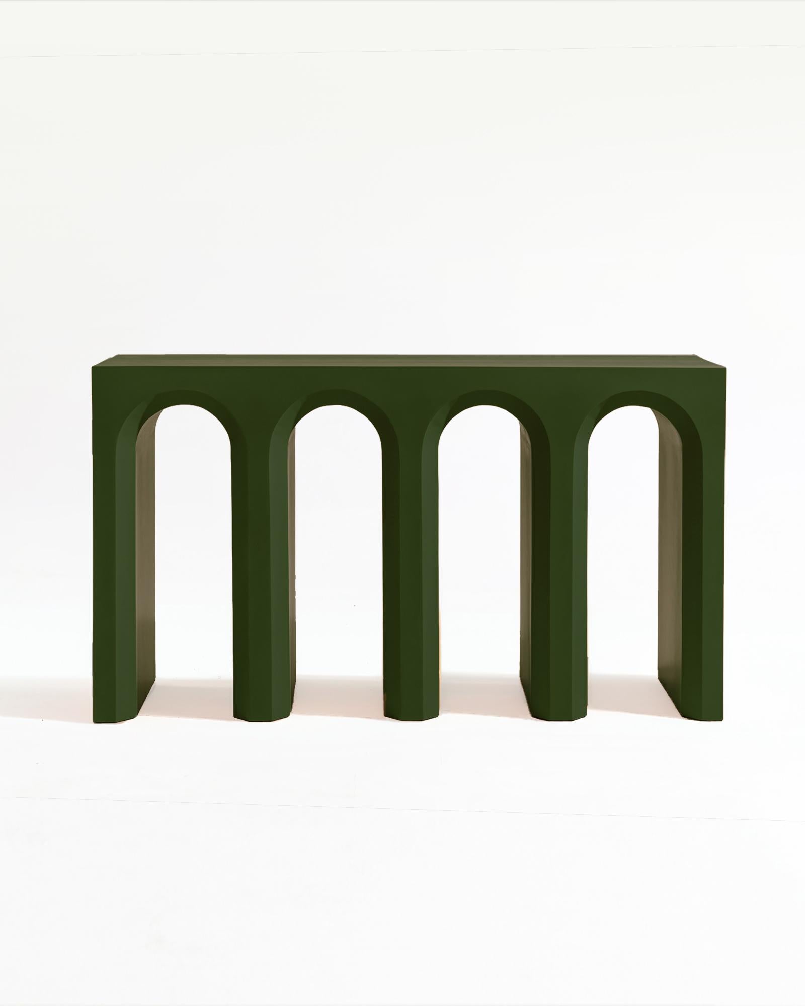 Empat Arched Console Table Hunter Green For Sale at 1stDibs