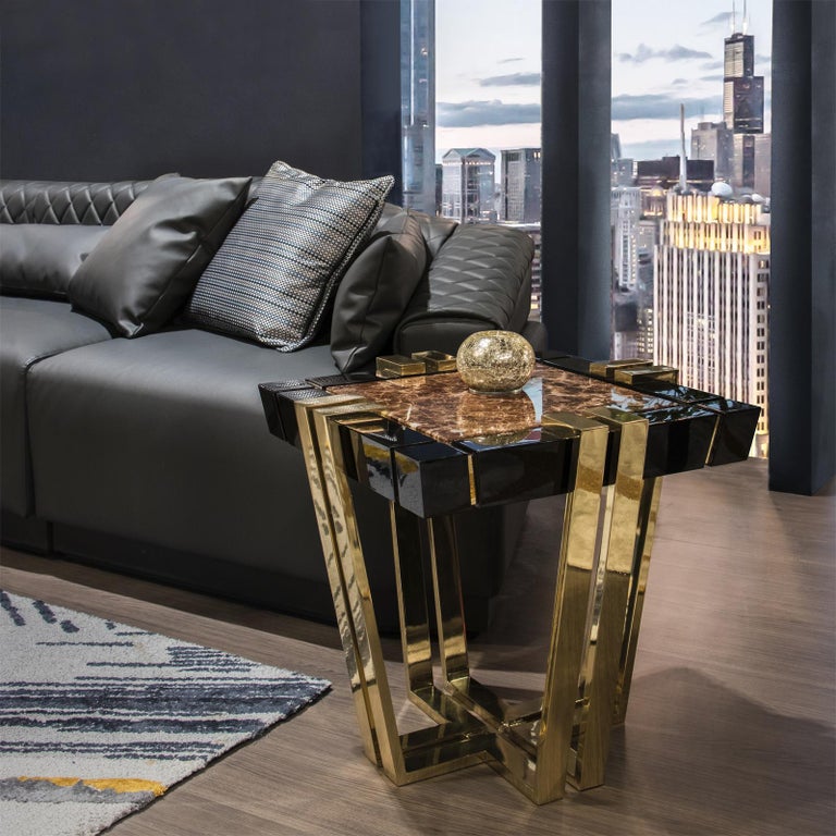 Emperador Side Table with brown marble For Sale at 1stDibs | brown ...