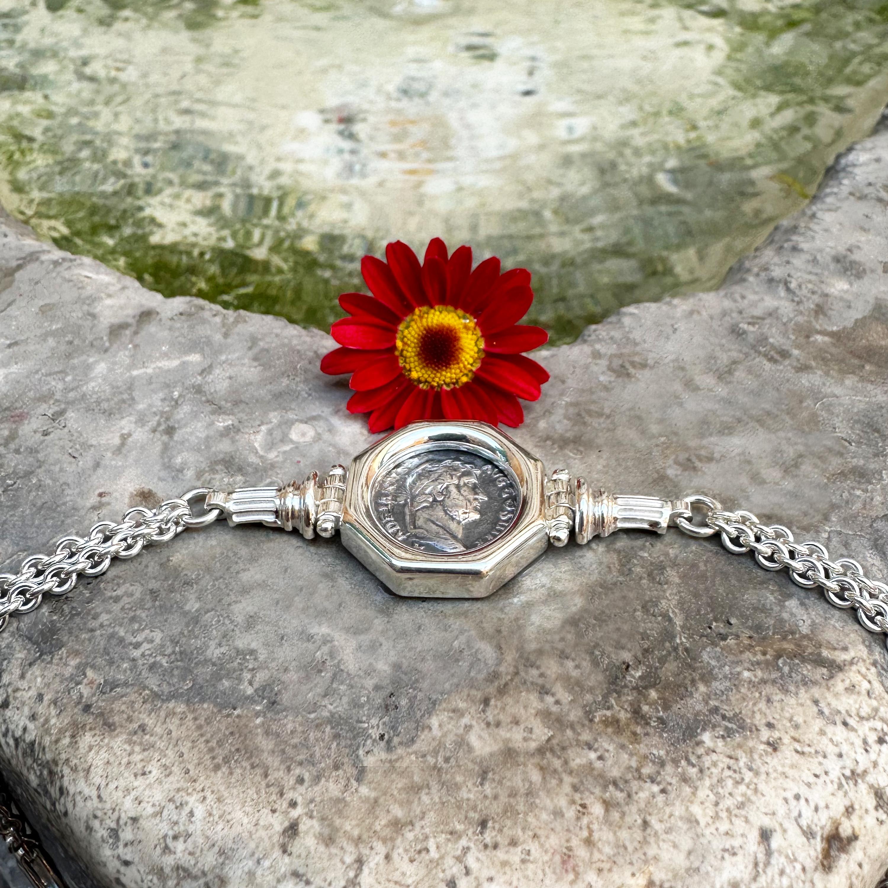 Emperor Hadrian Roman Coin 2nd Cent. AD Silver Bracelet For Sale at 1stDibs