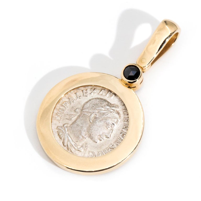 Emperor Severus Alexander and Jupiter Ancient Coin 9 Carat Yellow Gold ...