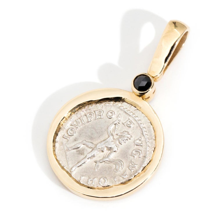 Emperor Severus Alexander and Jupiter Ancient Coin 9 Carat Yellow Gold ...