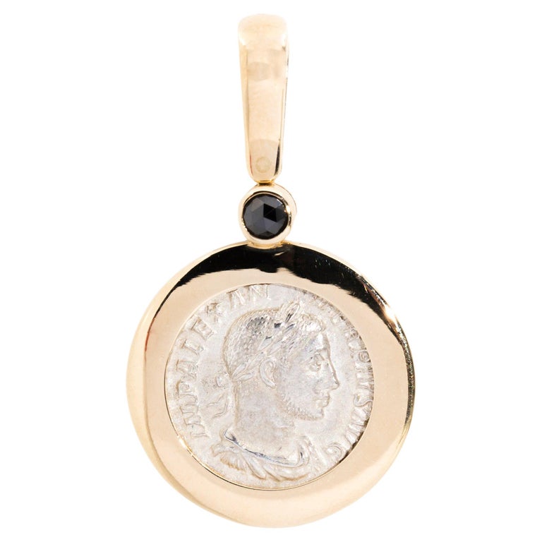 Emperor Severus Alexander and Jupiter Ancient Coin 9 Carat Yellow Gold ...