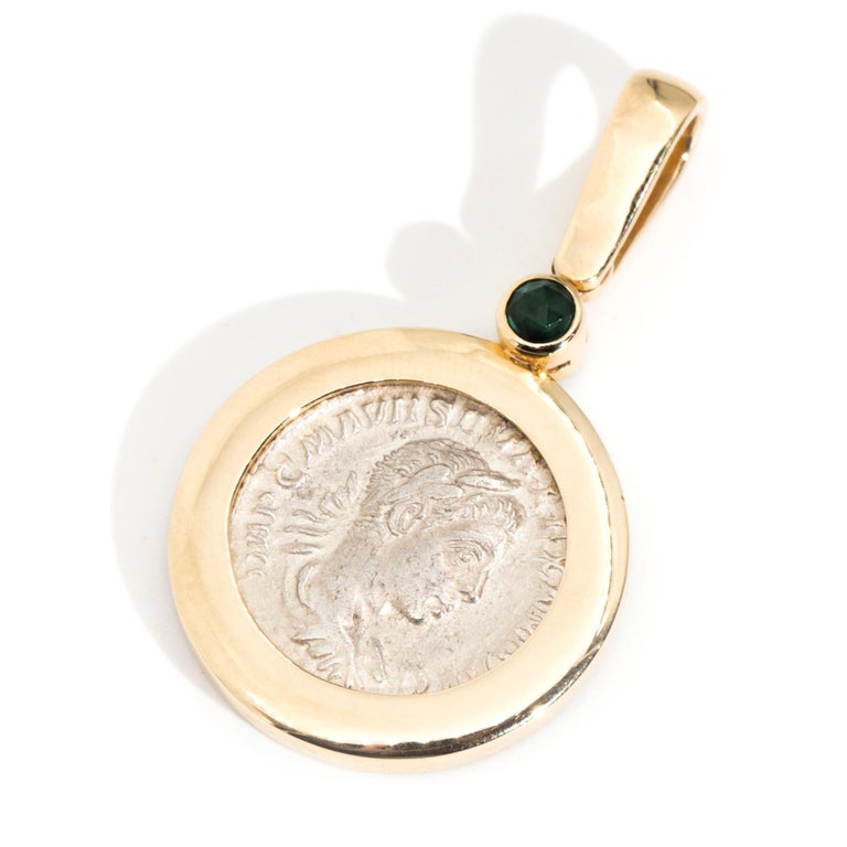 Emperor Severus Alexander and Mars Ancient Coin 9 Carat Yellow Gold ...