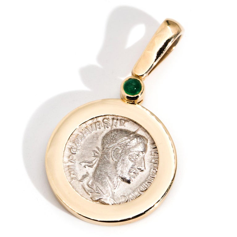Emperor Severus Alexander and Pax Ancient Coin Pendant 9 Carat Yellow ...