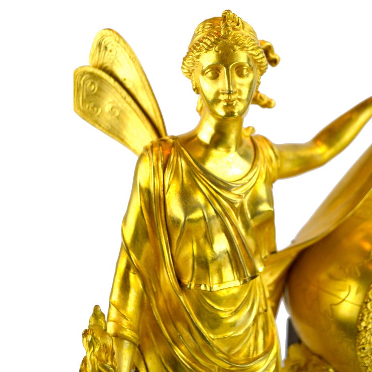 A French Empire Clock of the Roman Goddess Aurora Announcing a New Day ...