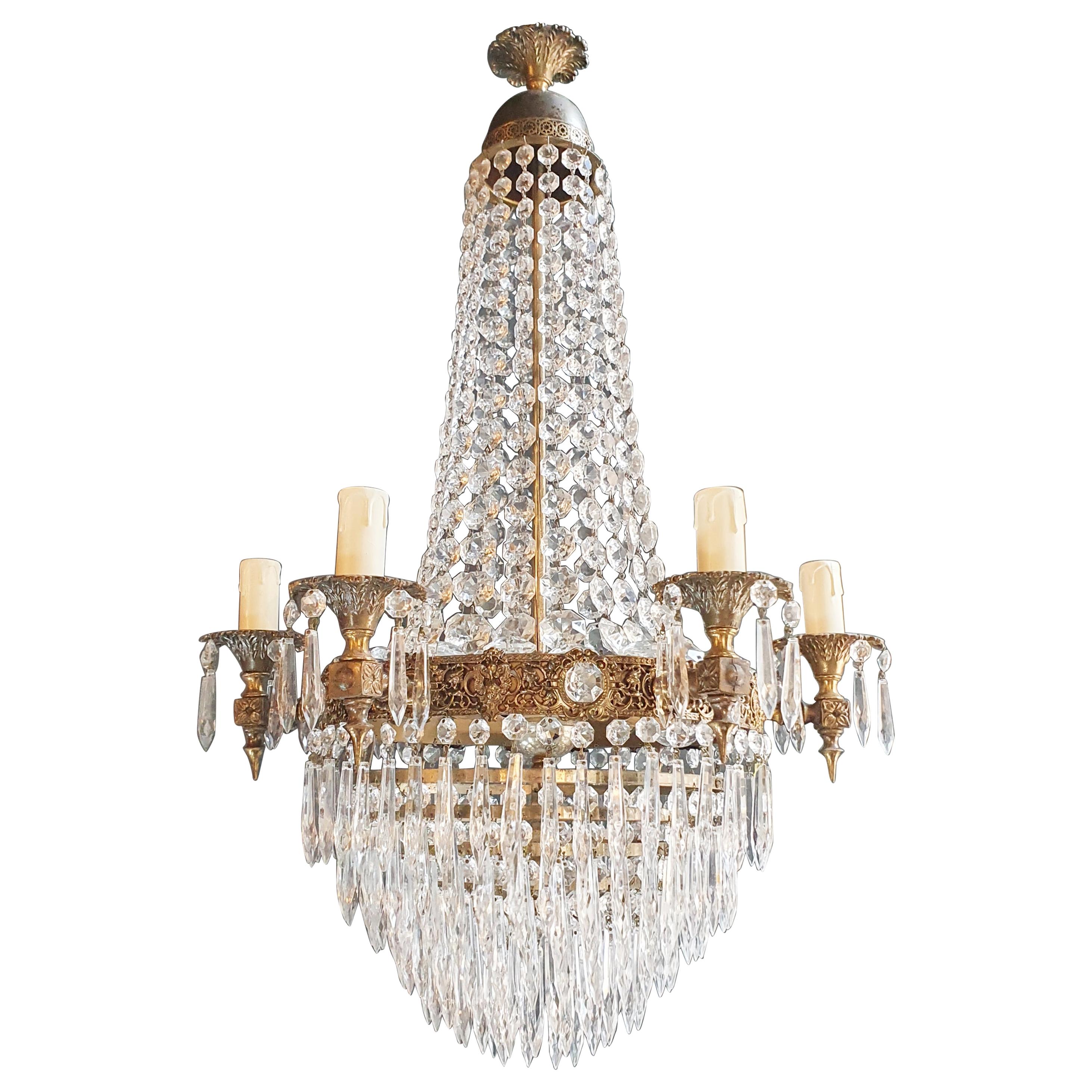 Crystal Chandelier Empire Sac a Pearl Palace Lamp Chateau Lustre Silver ...