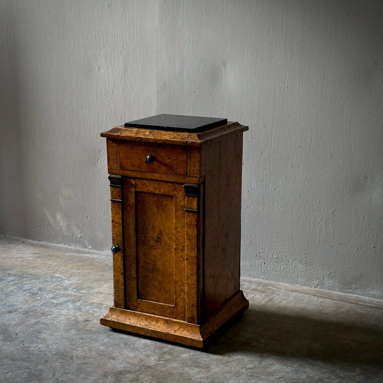 Empire Burled Walnut Cupboard or Plinth For Sale at 1stDibs