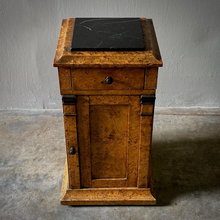 Empire Burled Walnut Cupboard or Plinth For Sale at 1stDibs