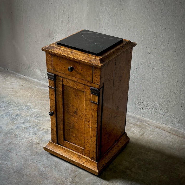 Empire Burled Walnut Cupboard or Plinth For Sale at 1stDibs
