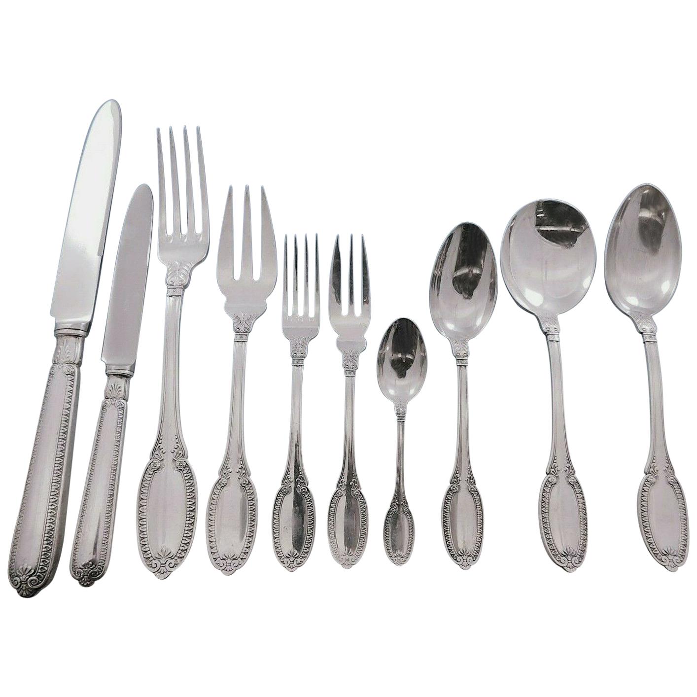 Empire by Buccellati Italy Sterling Silver Flatware Set Service 87 ...
