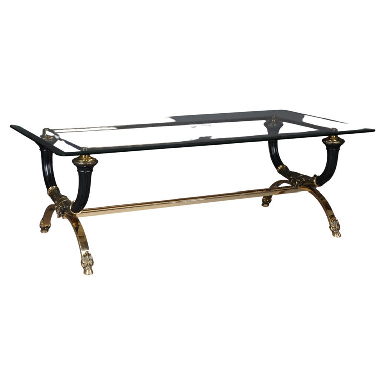Empire Designer Coffee Table, Gold Plated Brass For Sale at 1stDibs