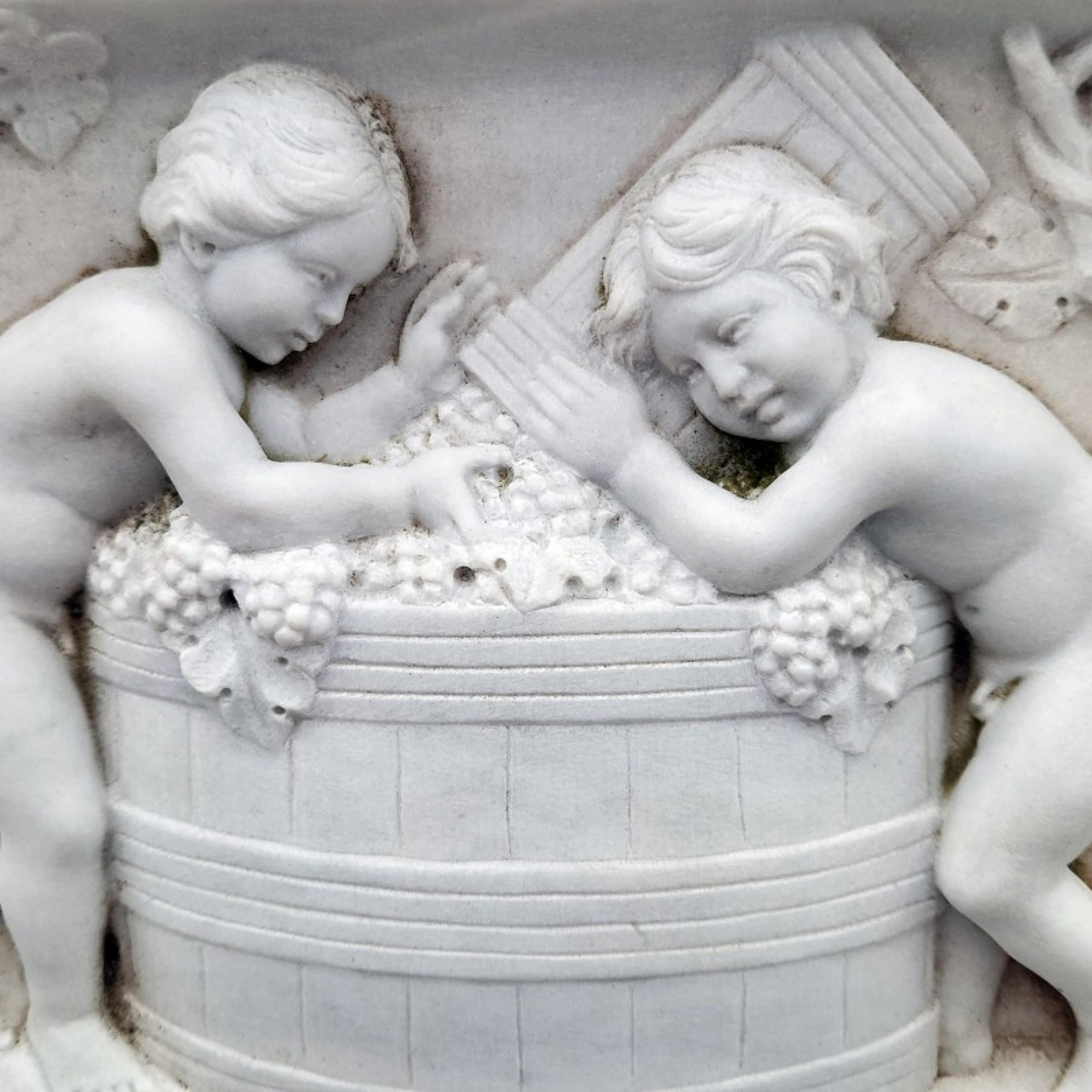 EMPIRE FIREPLACE IN WHITE CARRARA MARBLE WITH BACCHANT SCENES began ...