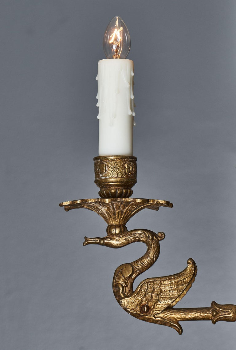 Empire French Swan Chandelier at 1stDibs