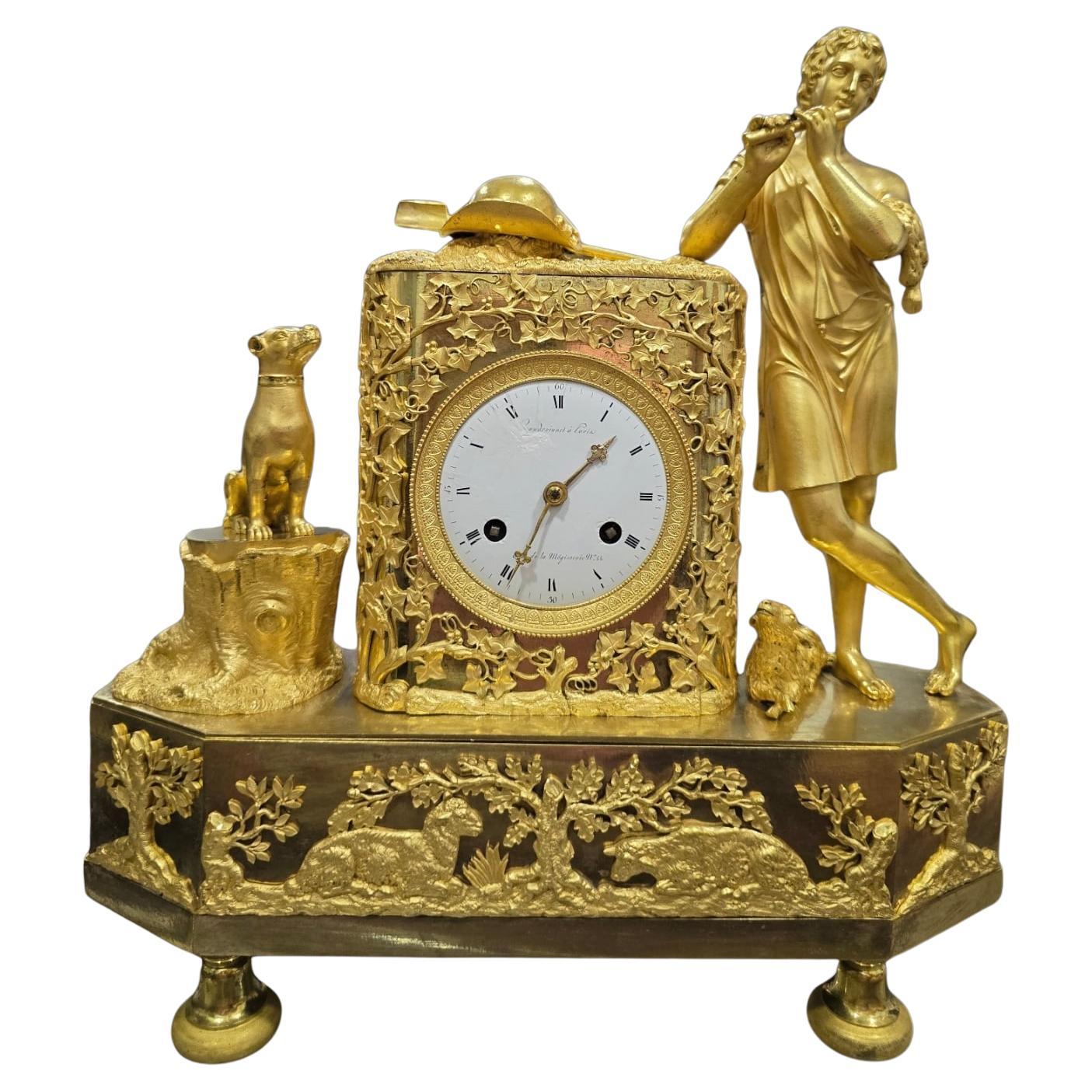 A Large Gilt-Bronze Four-Glass Mantel Regulator Calendar Clock For Sale ...