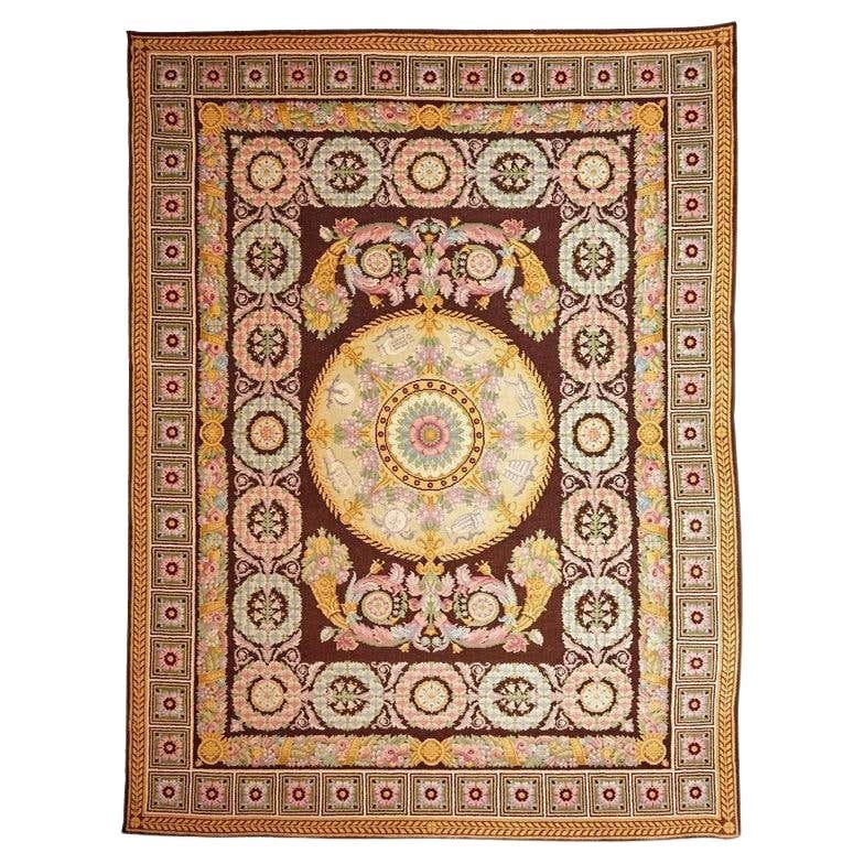 Empire, Hand Knotted Wool Antique Reproduction Rug For Sale at 1stDibs