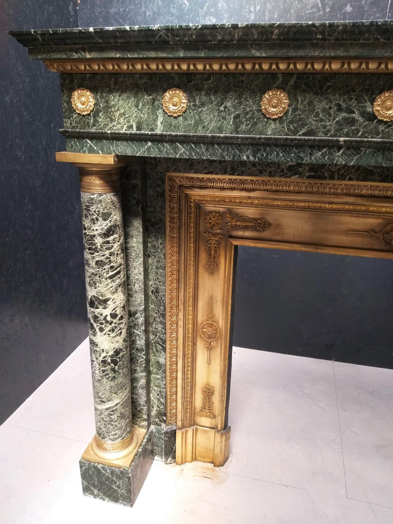 EMPIRE FIREPLACE, imposing and with its original insert For Sale at 1stDibs