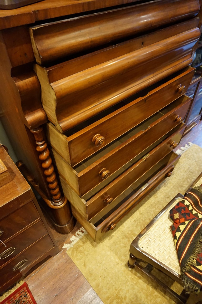 Empire Mahogany Highboy Dresser Unrestored at 1stDibs