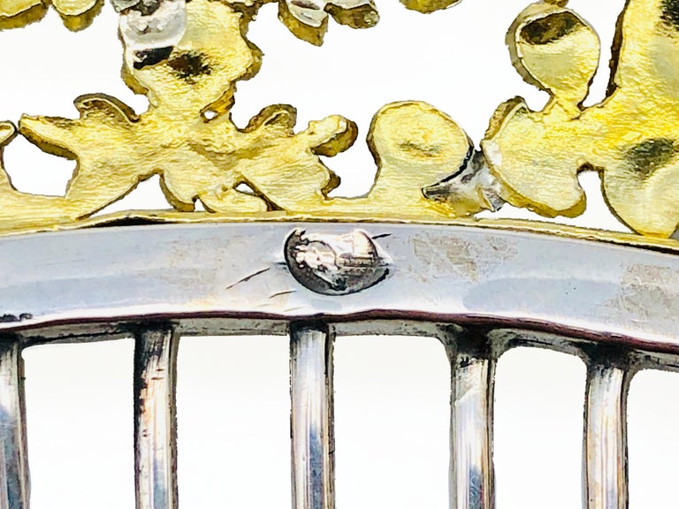 Empire Ornamental Snake Hair Comb Silver Gilt Metal France at 1stDibs ...