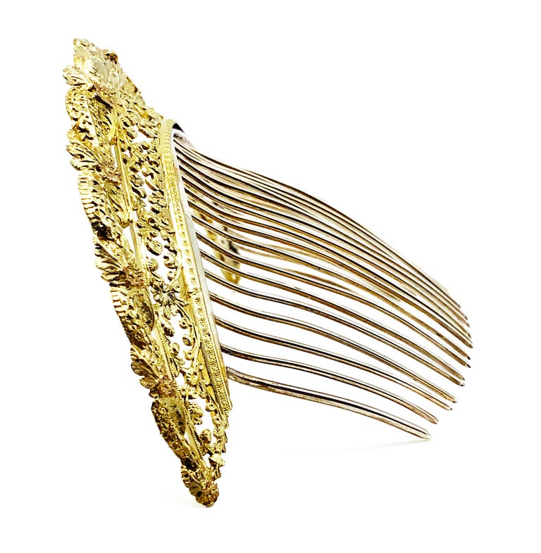 Empire Ornamental Snake Hair Comb Silver Gilt Metal France at 1stDibs ...