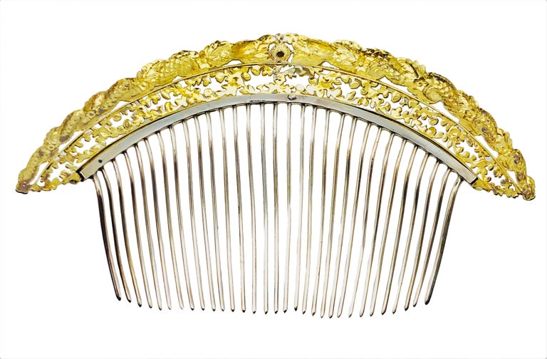 Empire Ornamental Snake Hair Comb Silver Gilt Metal France at 1stDibs ...