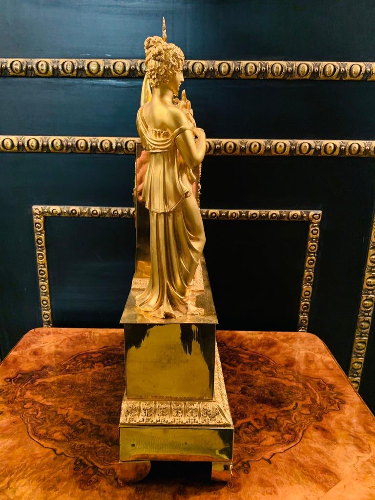 Empire Pendulum Clock, First Half of the 19th Century Fire-Gilded ...