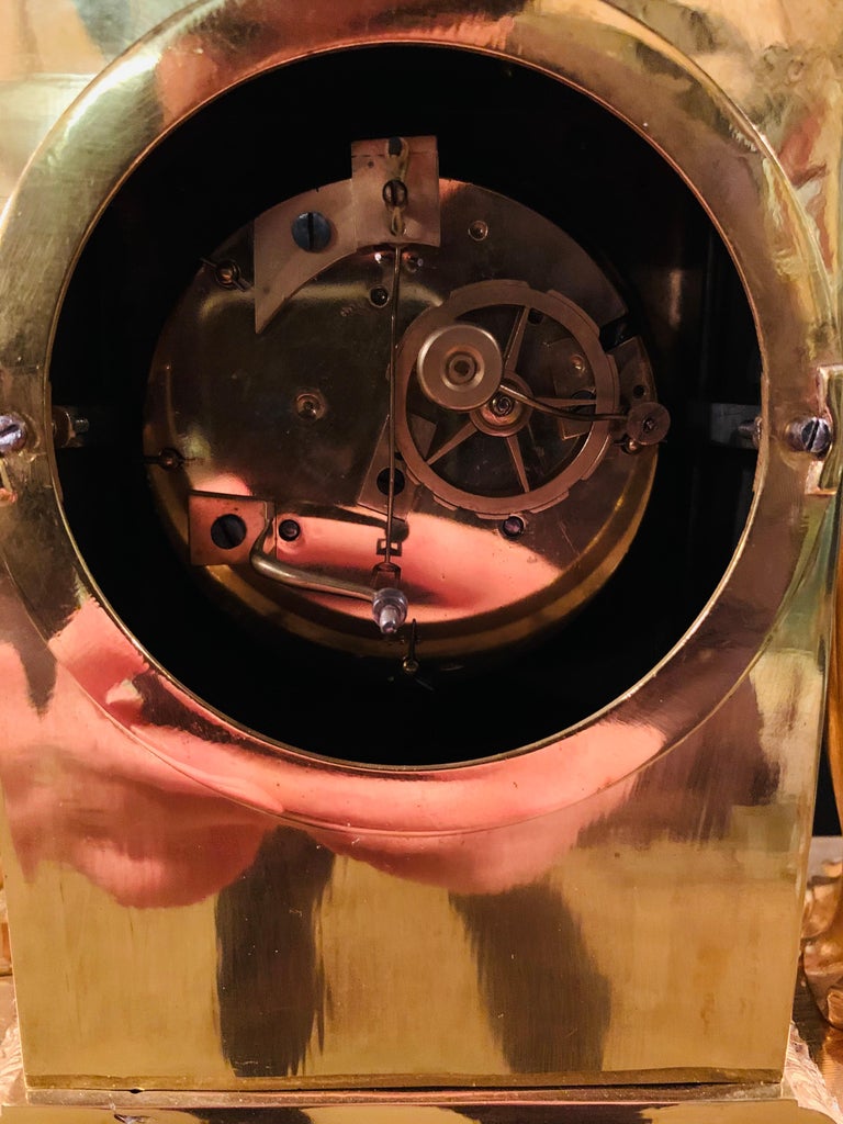 Empire Pendulum Clock, First Half of the 19th Century Fire-Gilded ...