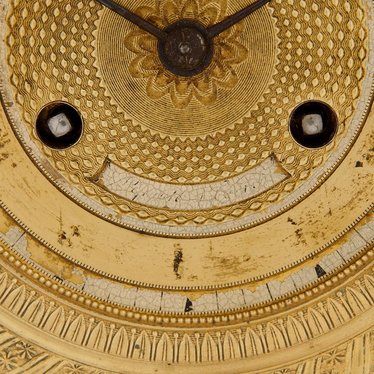 Empire Period Gilt Bronze Mantel Clock by the Lepaute Family at 1stDibs