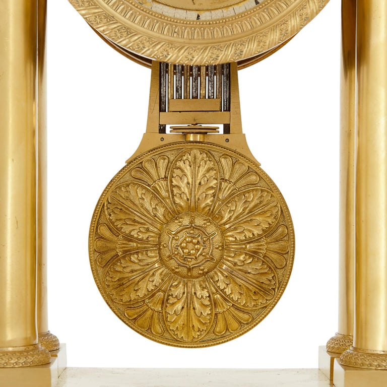 Empire Period Gilt Bronze Mantel Clock by the Lepaute Family at 1stDibs
