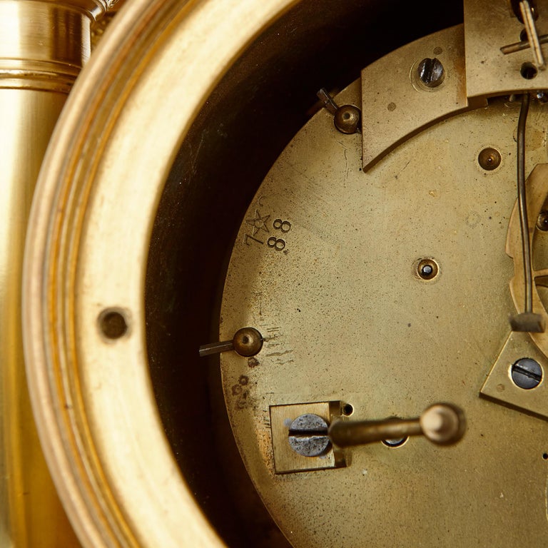 Empire Period Gilt Bronze Mantel Clock by the Lepaute Family at 1stDibs