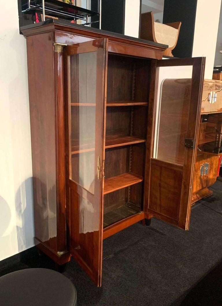 Empire Bookcase, Cherry Wood and Brass, France circa 1810 For Sale at ...