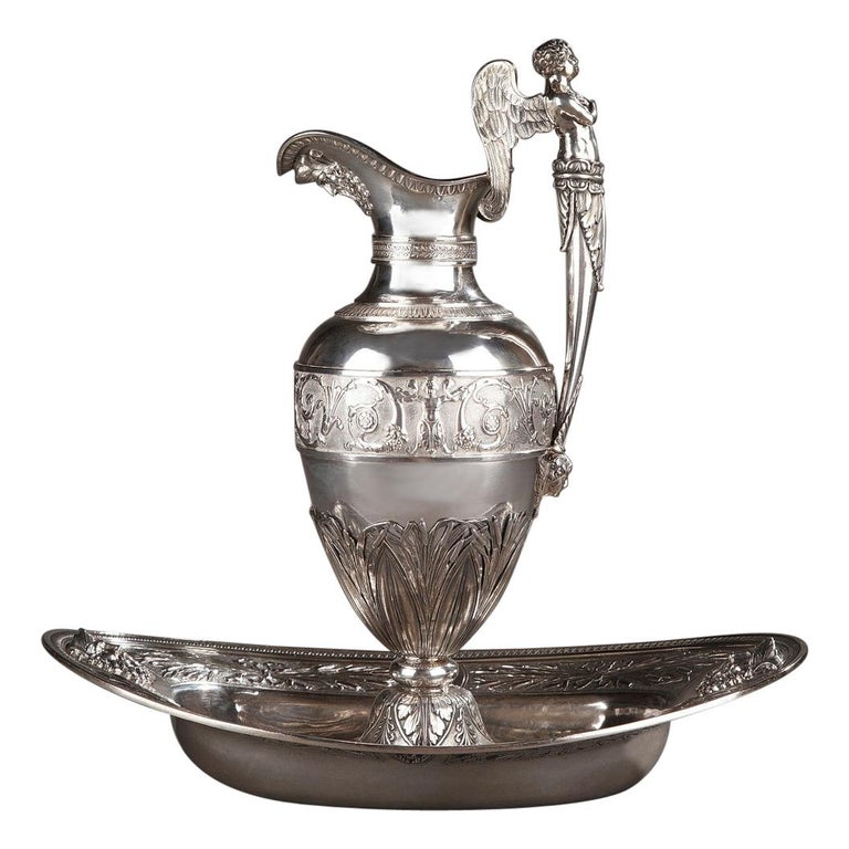 Empire Silver Ewer with its Bowl by Edme Gelez For Sale at 1stDibs