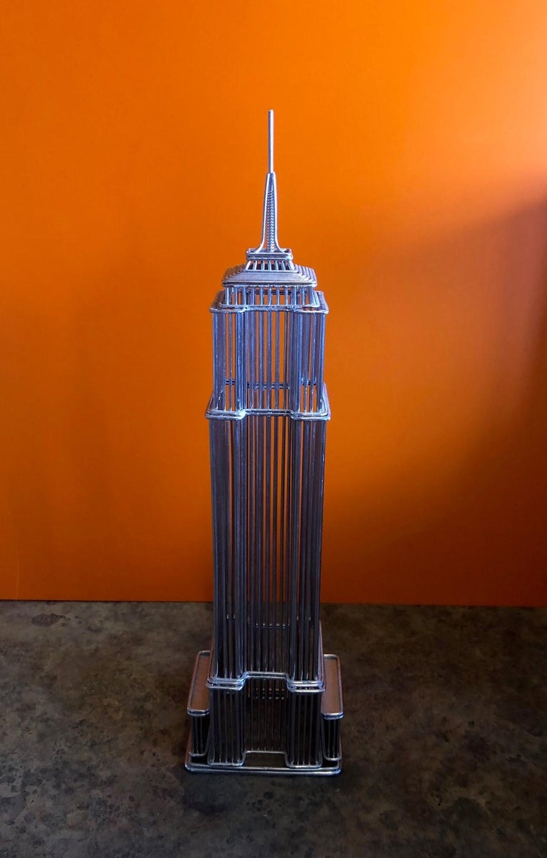 Empire State Building Wire Sculpture Model in Chrome at 1stDibs