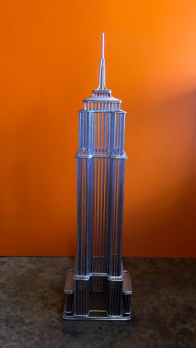 Empire State Building Wire Sculpture Model in Chrome at 1stDibs