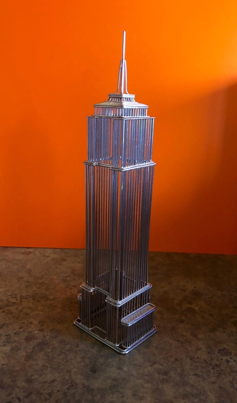 Empire State Building Wire Sculpture Model in Chrome at 1stDibs