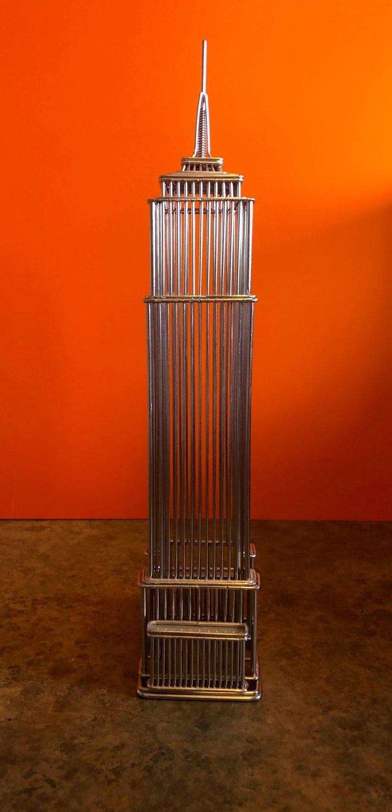 Empire State Building Wire Sculpture Model in Chrome at 1stDibs